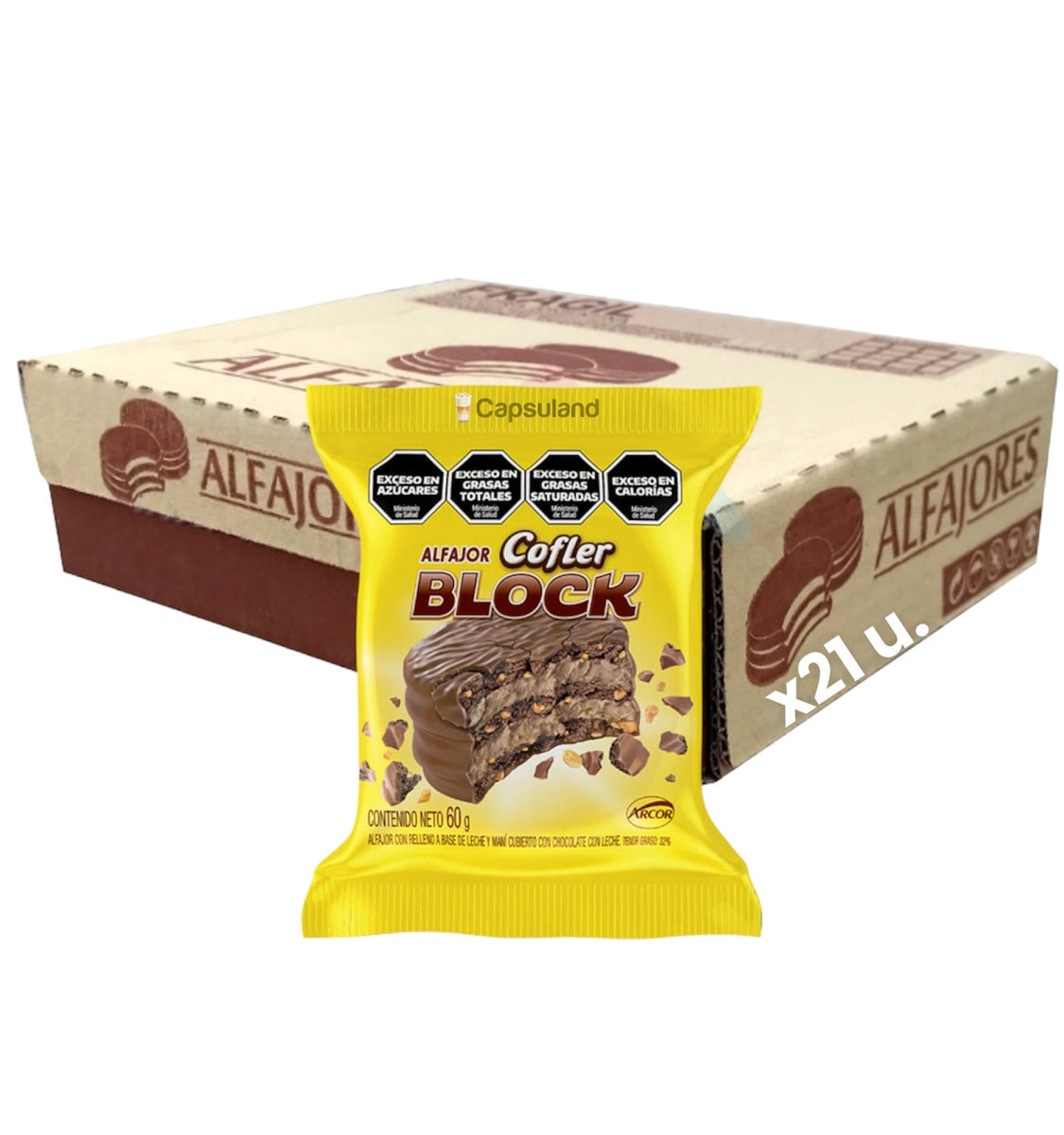 Caja x21 Alfajores Cofler Block Triples – Capsulandia